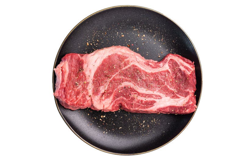 Fresh Raw Chuck Eye Roll Steak, Beef Meat Isolated on White Background ...
