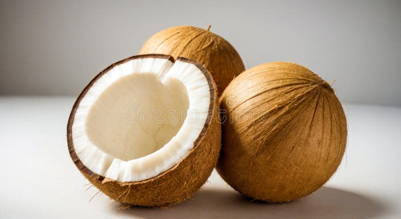 Three Coconuts Gray Background Stock Photos - Free & Royalty-Free Stock ...