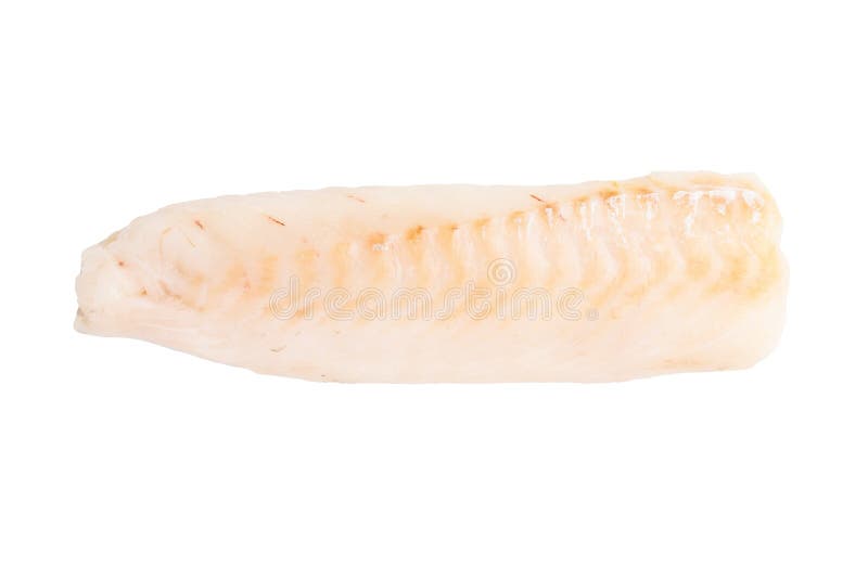 Fresh Raw Cod Fish Fillet, Boneless White Fish Meat Isolated on White ...