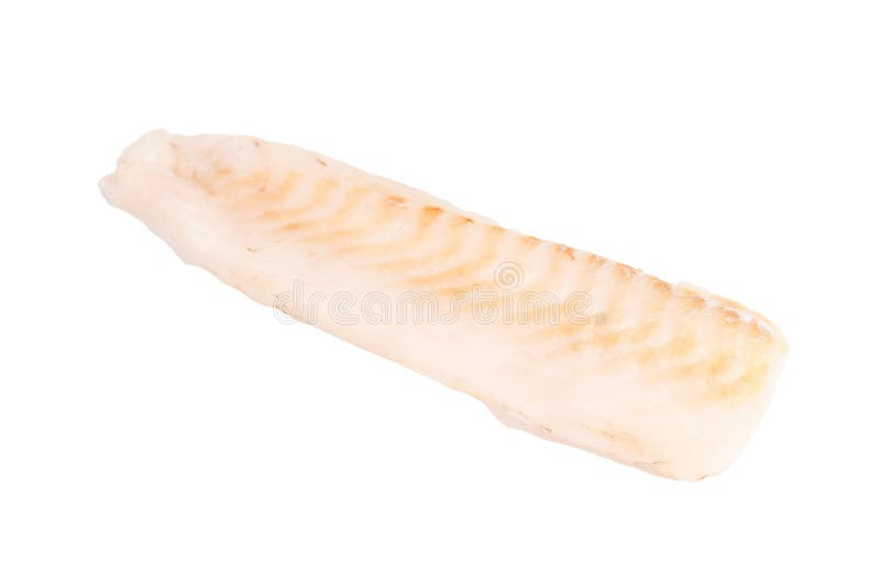Fresh Raw Cod Fish Fillet, Boneless White Fish Meat Isolated on White Background Stock Photo ...