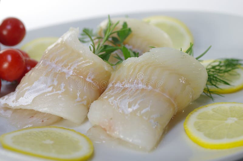 Fresh raw cod fish fillet stock image. Image of protein - 77606087