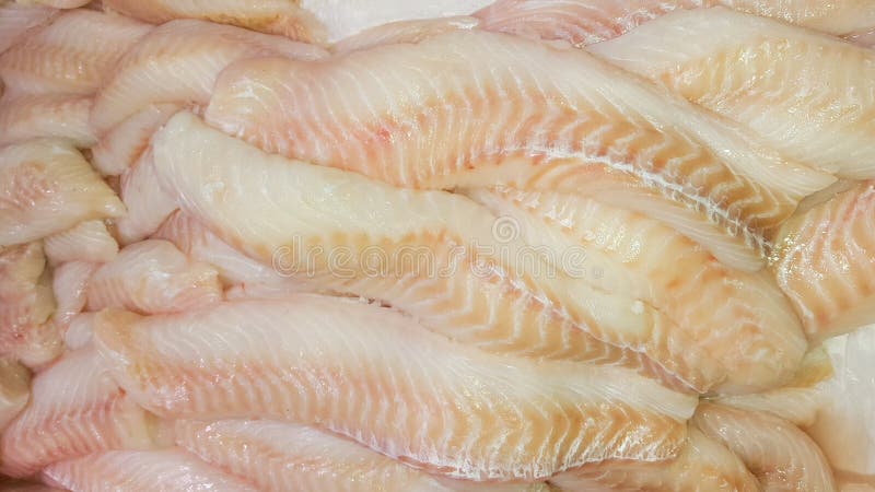 Fresh Raw Cod Loin Fillet for Background Stock Photo - Image of board ...