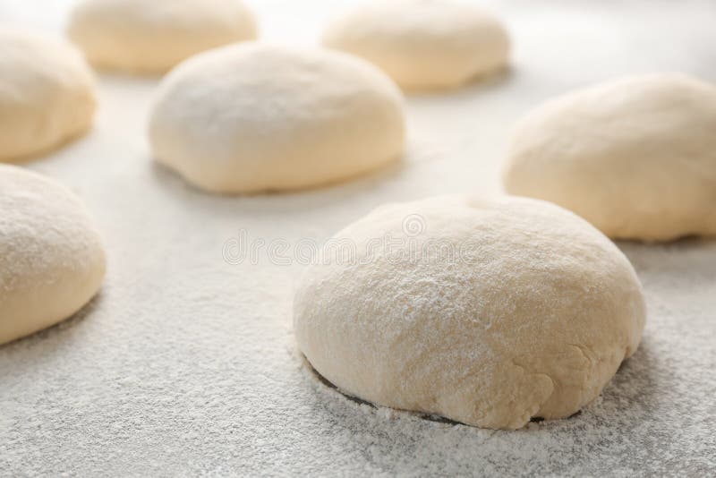 Fresh raw dough with flour stock image. Image of ball - 117033629