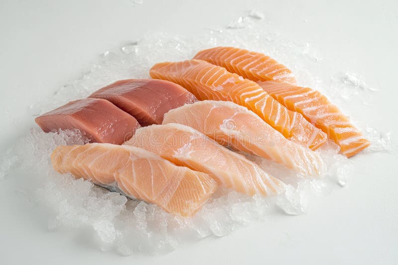 Assorted Fresh Fish Fillet stock illustration. Illustration of lunch ...