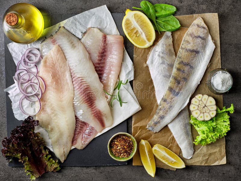 Fresh fish and seafood stock photo. Image of cooking - 87884214