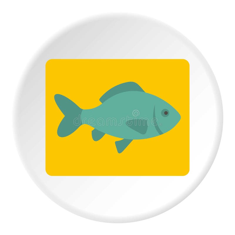 Fresh raw fish icon circle stock vector. Illustration of design - 95407103