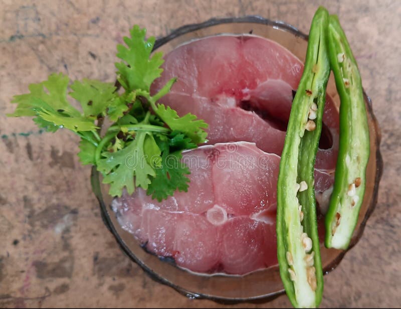 Fresh Raw Fish Pieces Isolated View Stock Photo - Image of fresh ...