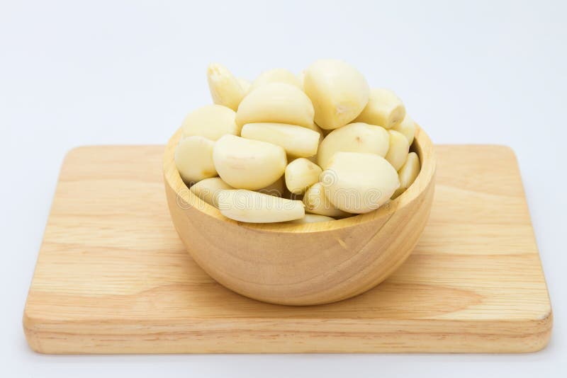 Fresh Cup of Root Garlic on White Background Stock Image - Image of ...