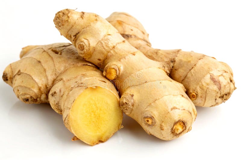 Fresh Raw Ginger Root with Visible Texture and Shape on Clean White ...