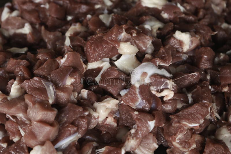 Fresh Raw Goat Meat for Satay Stock Photo - Image of cookery, fresh ...
