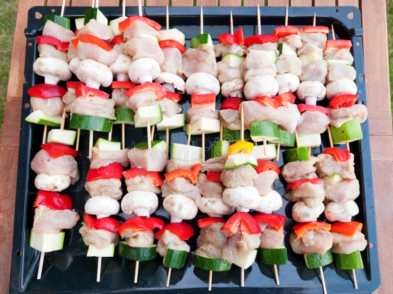 Fresh raw kebab stock image. Image of grill, assorted - 34159737