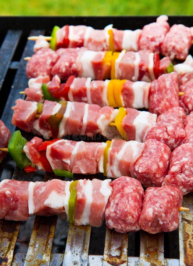 Fresh raw kebab stock photo. Image of outdoors, closeup - 32716400