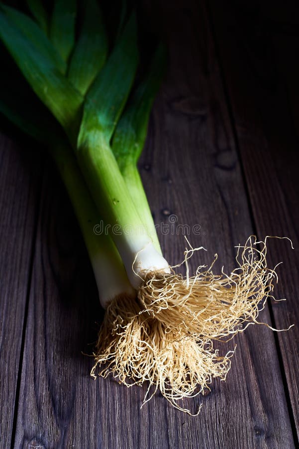 Fresh, Raw Leek on the Rustic Table Stock Photo - Image of produce ...