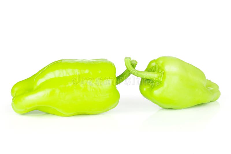 Fresh Raw Light Green Pepper Isolated on White Stock Photo - Image of ...