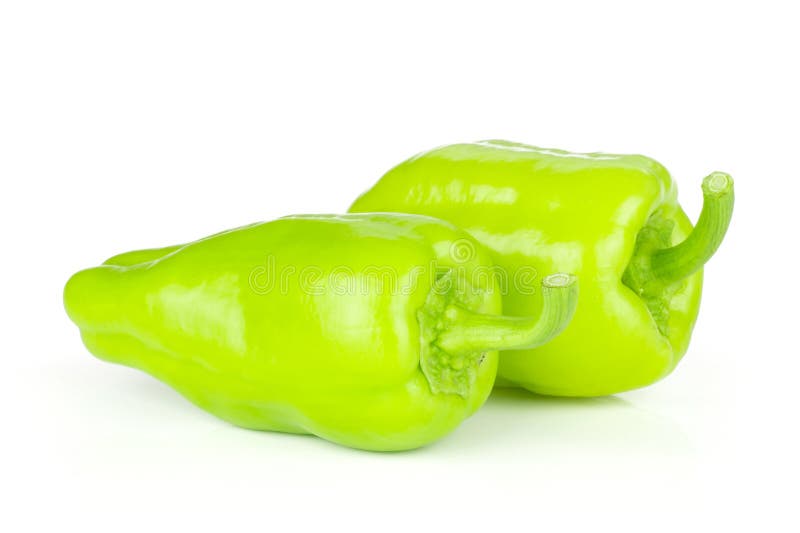 Fresh Raw Light Green Pepper Isolated on White Stock Image - Image of ...