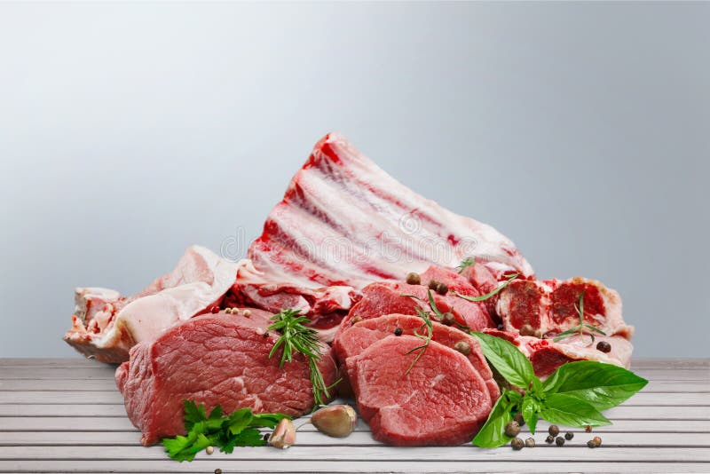 Fresh Raw Meat Background on Background Stock Image - Image of chop ...