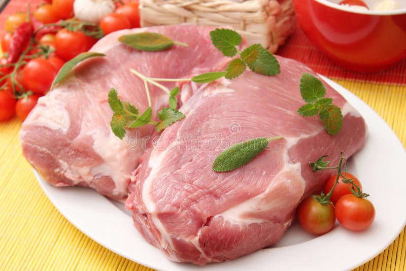Fresh raw meat stock photo. Image of pieces, meat, garlic - 37456808