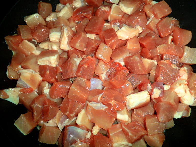 Fresh Raw Meat Cut into Pieces Stock Image - Image of dessert, fruit ...