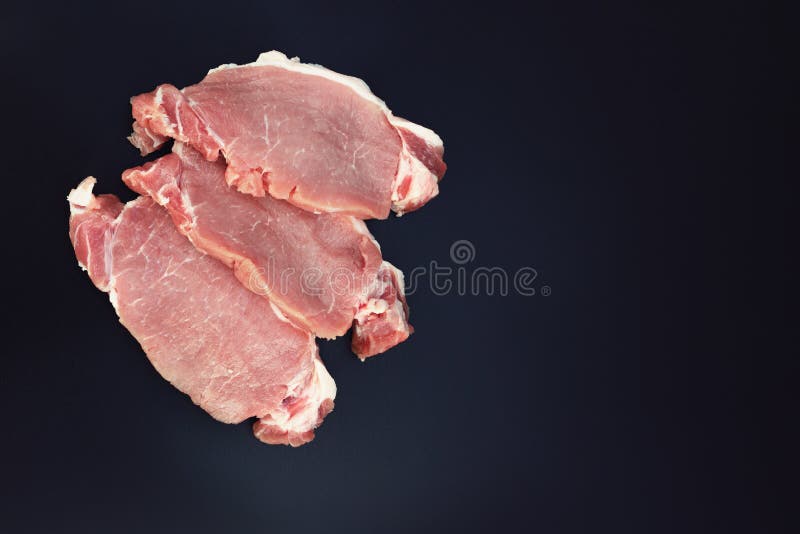 Fresh Raw Meat on Dark Background. Fresh Raw Beef Meat Stock Photo ...