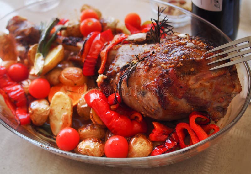 Fresh and Raw Meat. Leg of Lamb on Wood Background Stock Image - Image ...