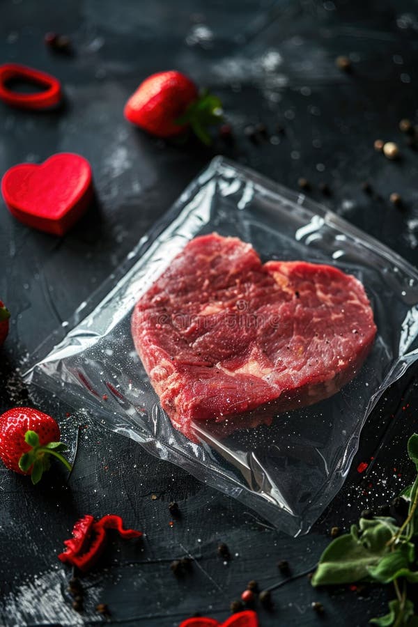 Fresh Raw Meat in Plastic Packaging, Perfect for Food Industry Stock ...