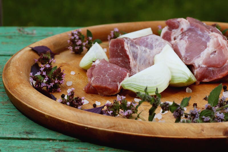 Fresh Raw Meat on a Platter with Stock Image - Image of fillet, cooking ...