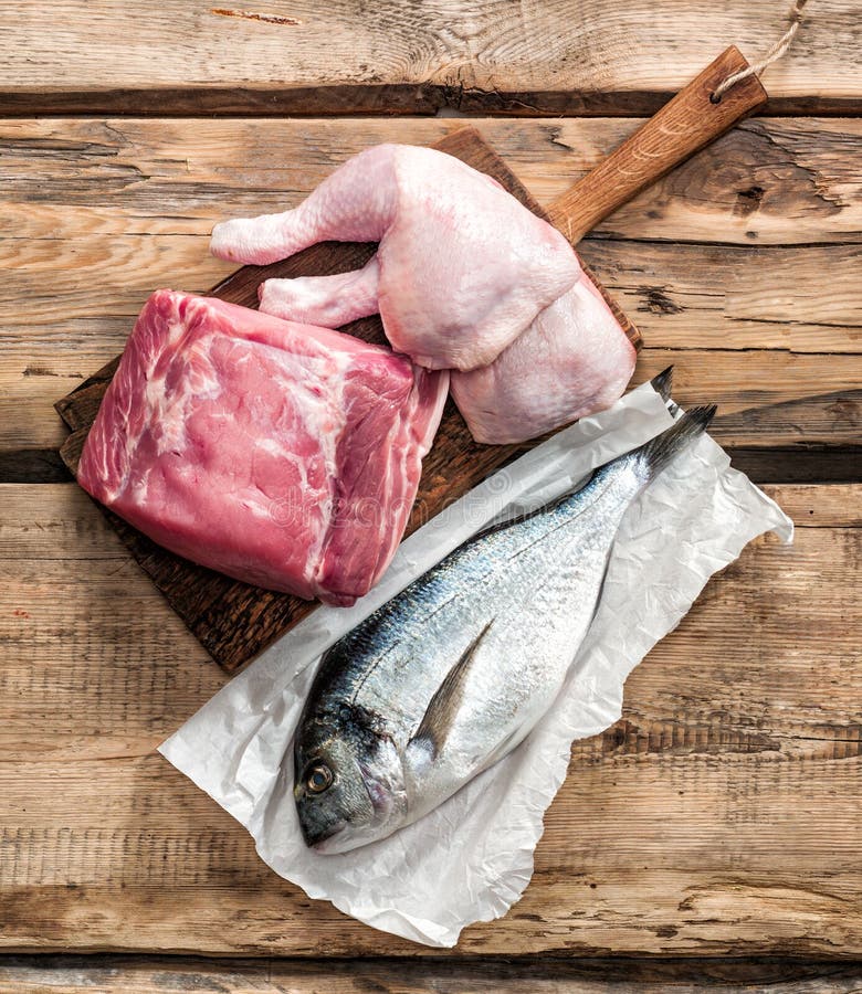 Fresh raw meat products stock photo. Image of paper, cooking - 50142660