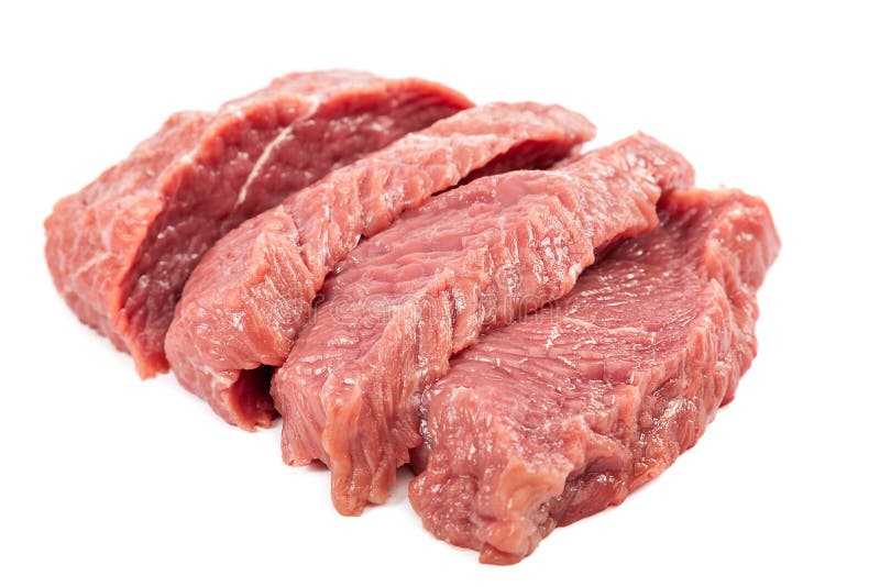 Fresh Raw Meat on a White Background. Stock Photo - Image of meal ...