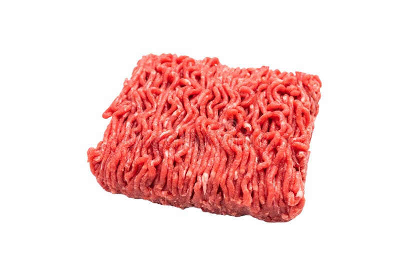 Fresh Raw Minced Beef Meat Isolated on White Background. Stock Photo ...
