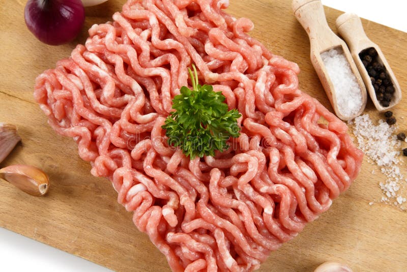 Fresh raw minced meat stock image. Image of bright, cook - 82235807