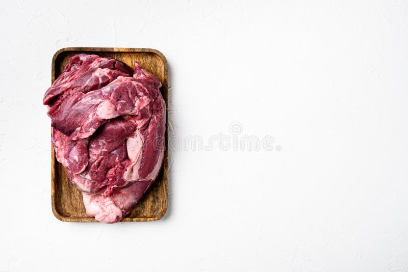 Fresh Raw Mutton Shoulder Meat, on White Stone Table Background, Top ...