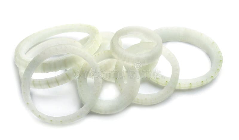 Fresh Raw Onion Rings on White Stock Photo - Image of object, nutrition ...