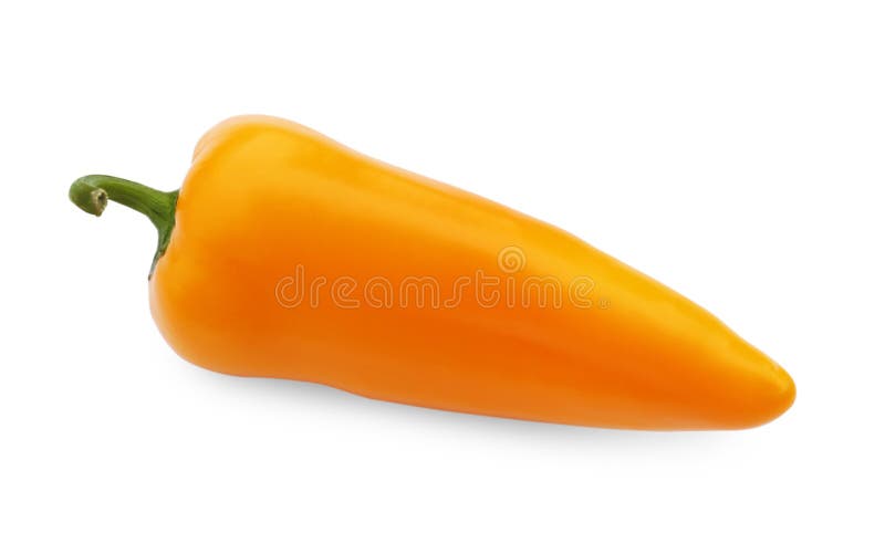 Fresh Raw Orange Hot Chili Pepper Isolated on White Stock Image - Image ...