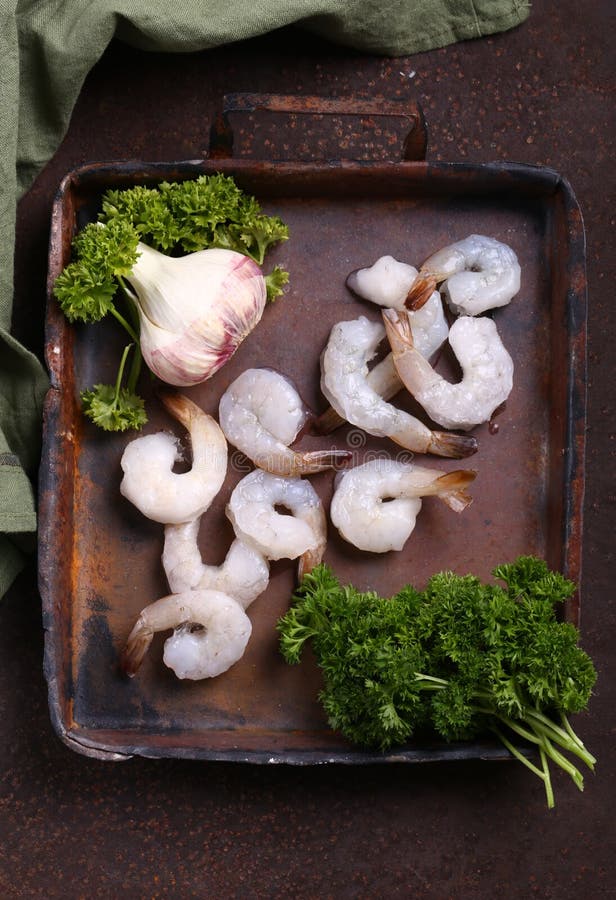 Fresh raw peeled shrimp stock image. Image of meal, healthy - 179413169