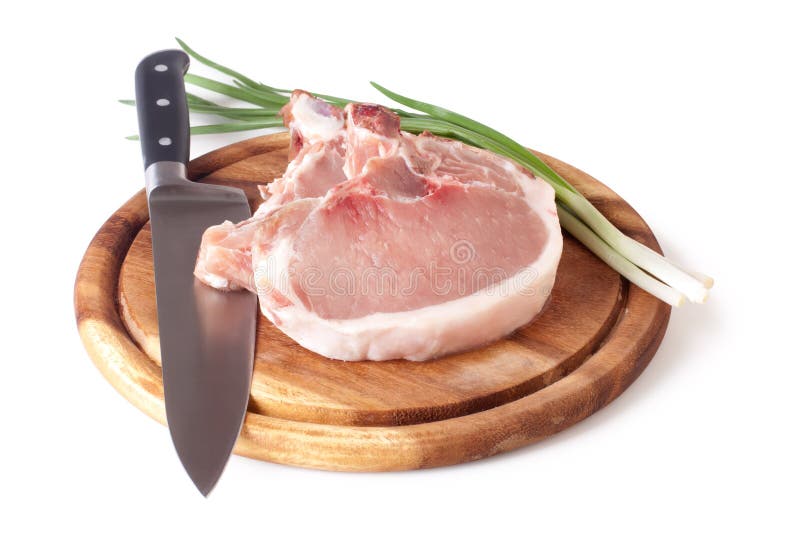 Fresh raw pork cutlet stock photo. Image of chopped, cutting - 19338272