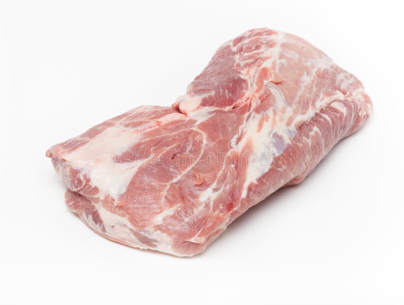 Fresh Raw Pork Meat Isolated with Shadow on White Background Stock ...