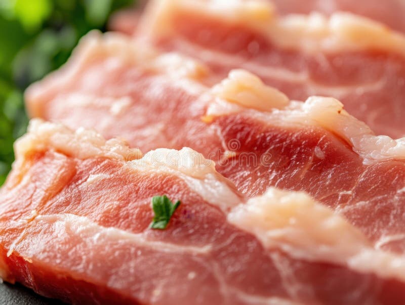 Fresh Raw Pork Meat with Visible Fat Marbling and Texture Stock ...
