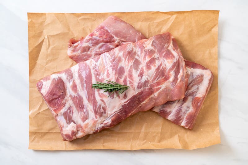Fresh raw pork ribs stock image. Image of rustic, chop - 155931277