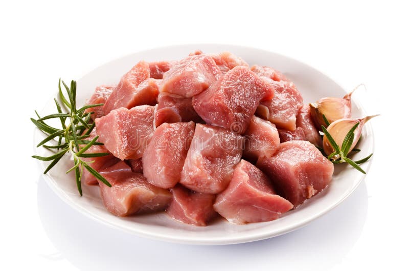 Fresh raw pork stock photo. Image of cuisine, green, meat - 61876832