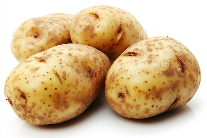 Fresh Raw Potato on White Background for Advertisements, Packaging, and ...