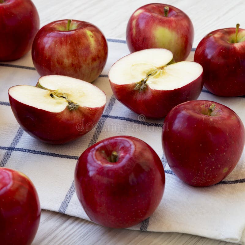 Fresh Raw Red Apples on Black Surface, Top View. Flat Lay, Overhead ...