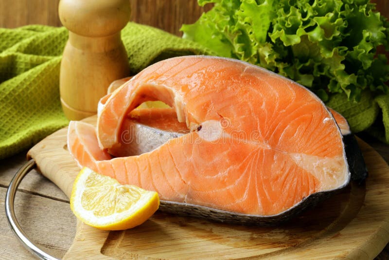Fresh Raw Red Fish (salmon) Stock Image - Image of seafood, lemon: 30900053