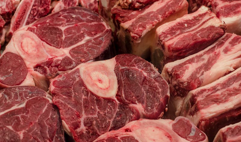 Butcher Shop Fresh Raw Red Meat Stock Image - Image of food, dining ...