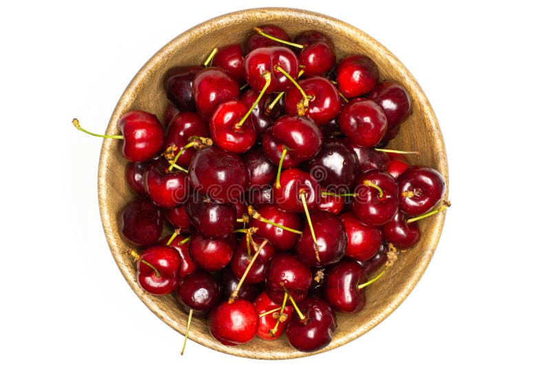 Fresh Raw Red Sweet Cherry Isolated on White Stock Photo - Image of ...