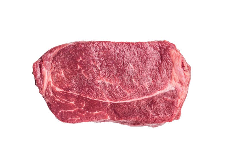 Fresh Raw Rump Beef Steak Isolated on White Background. Top View Stock ...