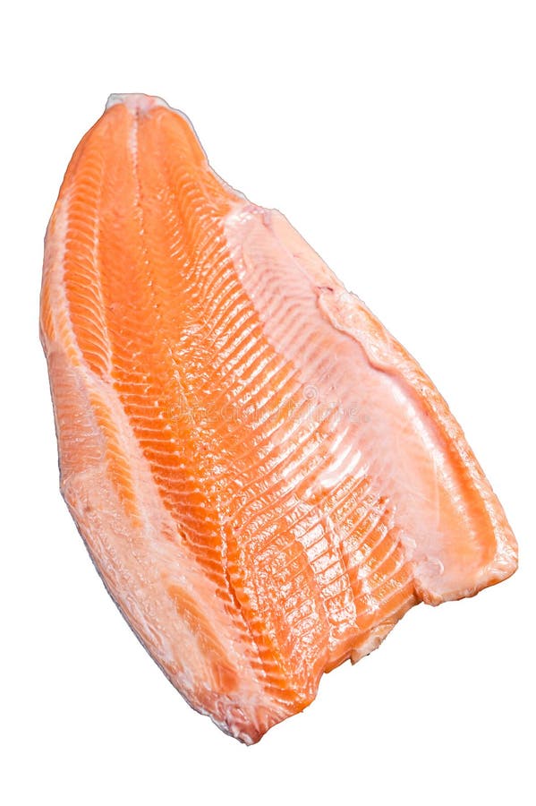 Fresh Raw Salmon Fish Fillet for Steaks. Isolated on White Background ...