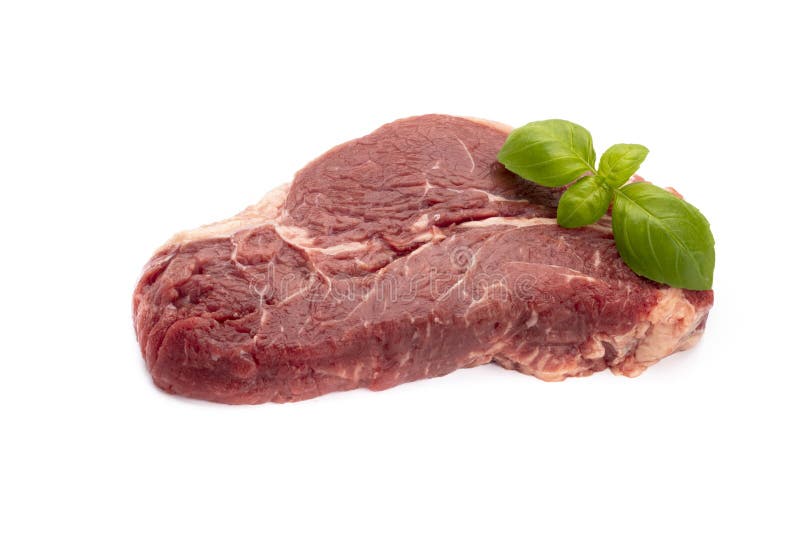 Fresh Raw Steaks Isolated on White Background Stock Image - Image of ...