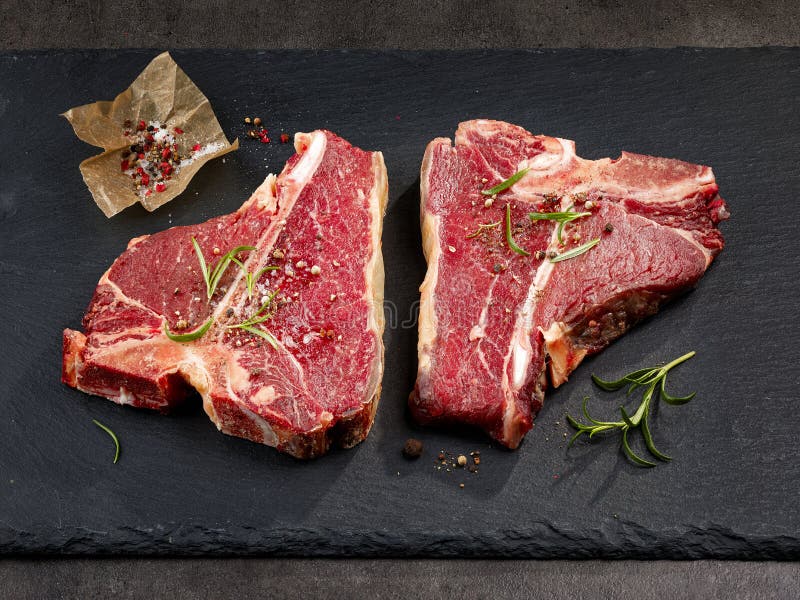 Fresh raw T bone steak stock image. Image of background - 104878953