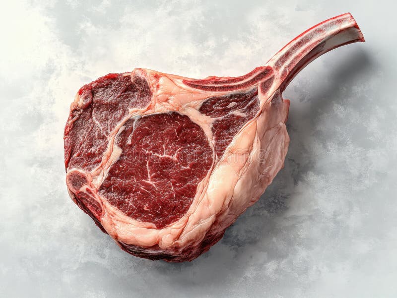 Fresh raw tomahawk steak stock illustration. Illustration of sirloin ...