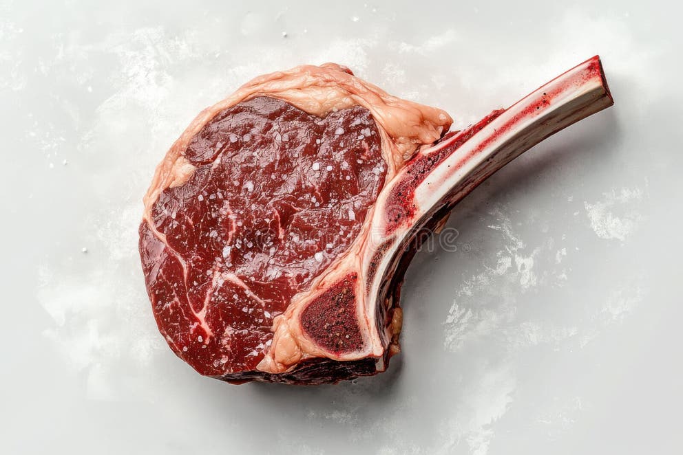 Fresh raw tomahawk steak stock illustration. Illustration of aged ...